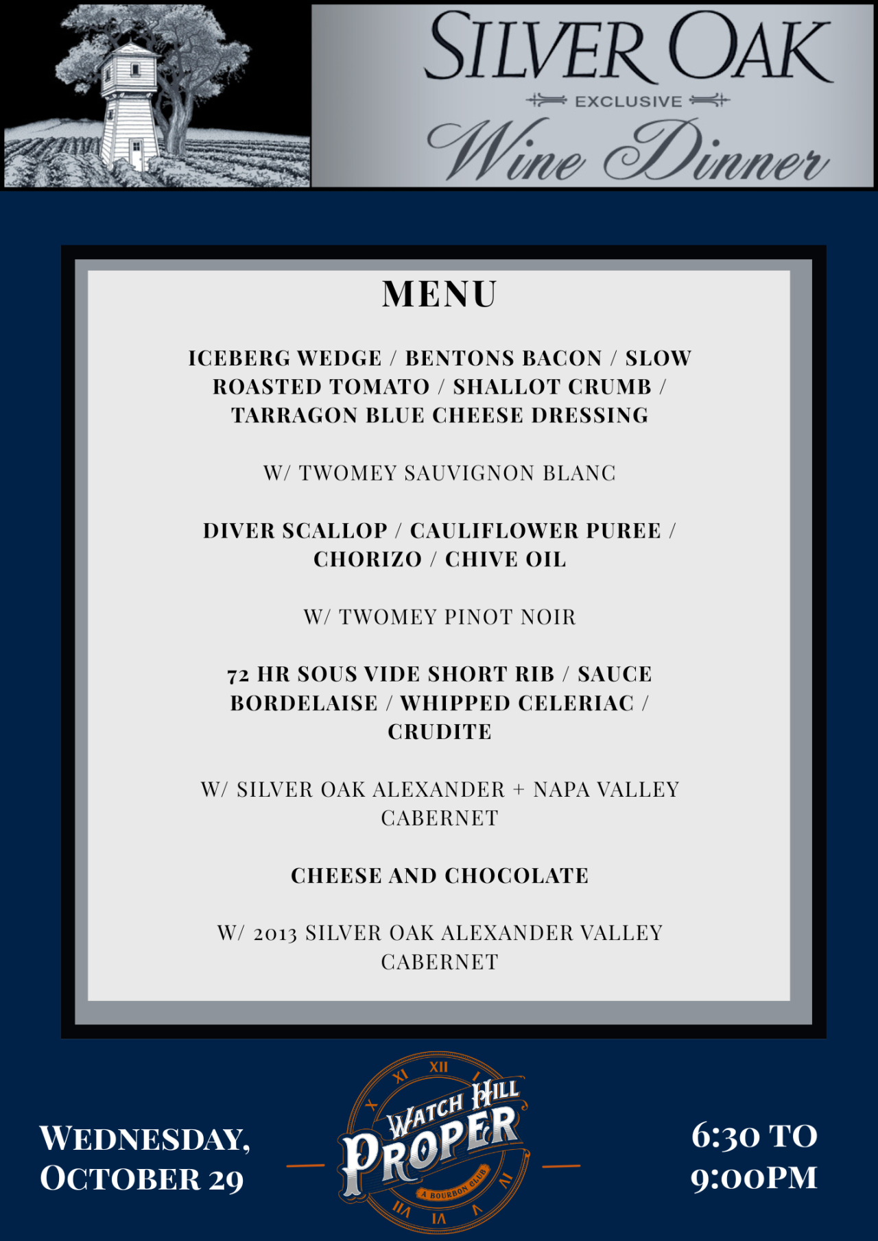 Silver Oak Wine Dinner