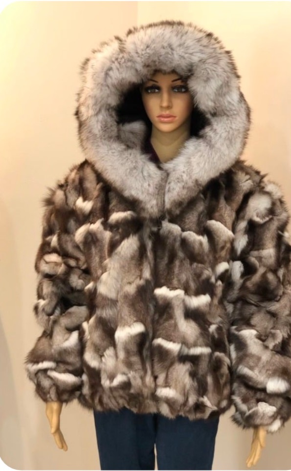 Winter Furs Women's Fox Jacket W/ Hood Red At The Mister Shop Since 1948